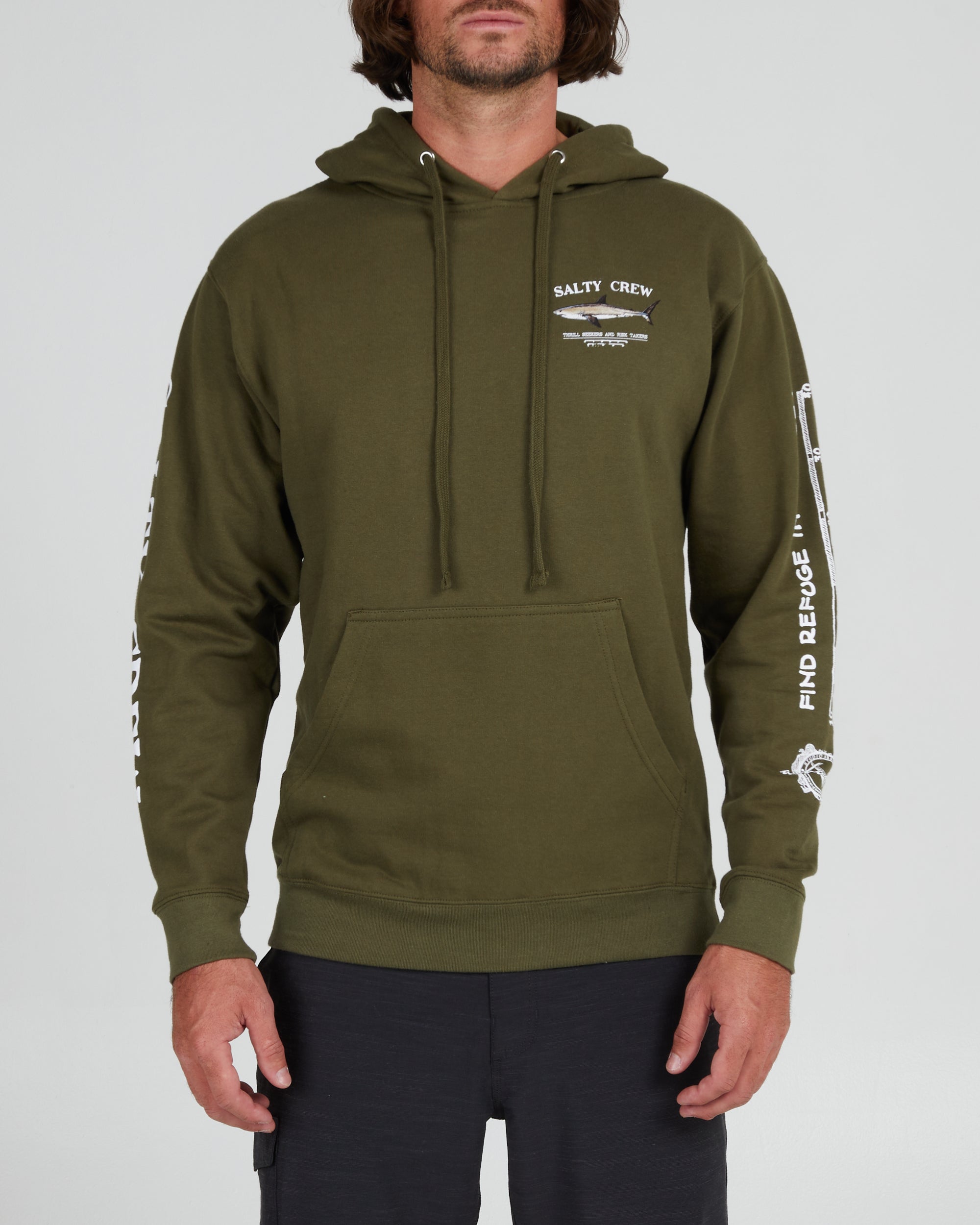 Bruce Hood Fleece - Army | Salty Crew Australia