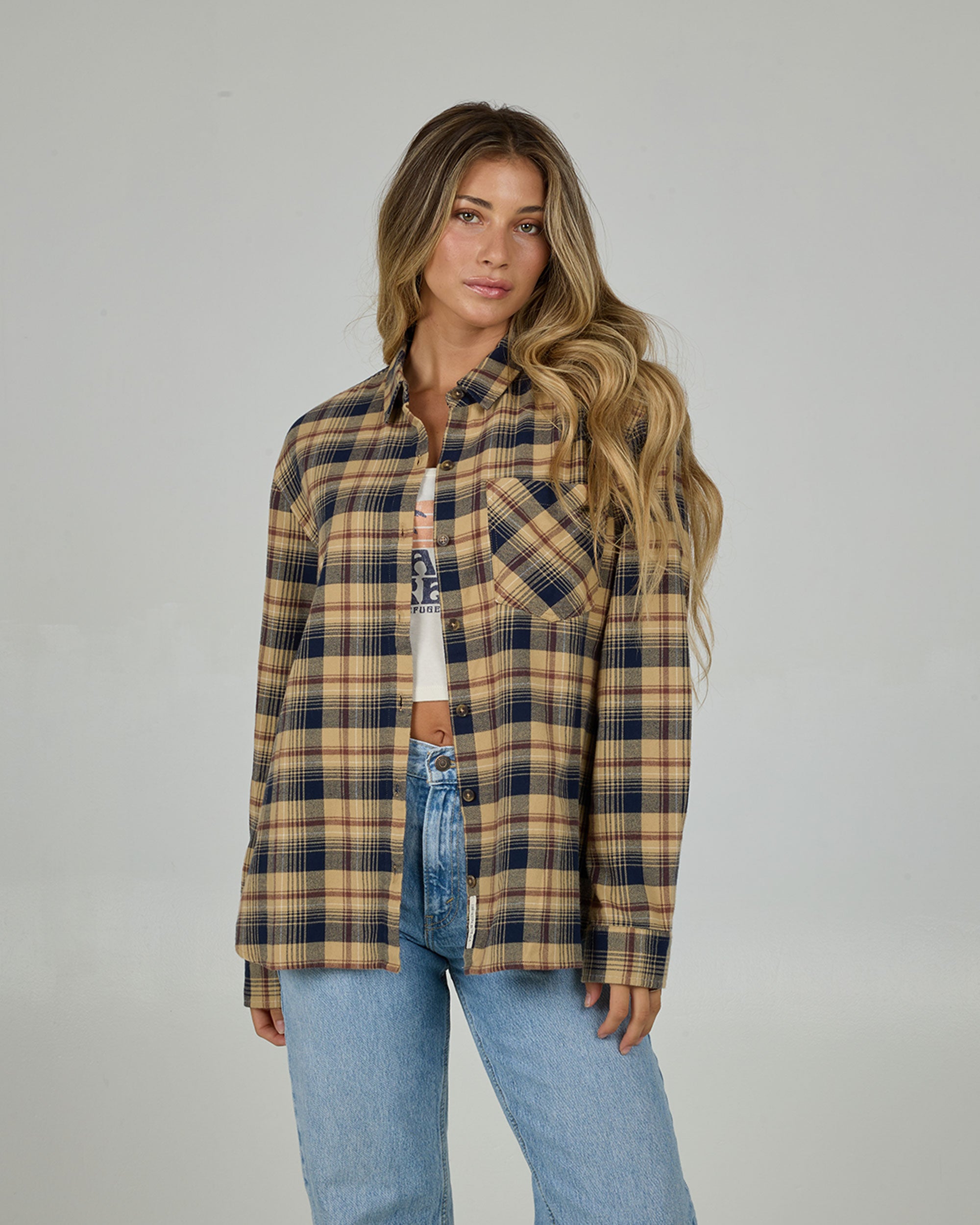 Shore Break Flannel Shirt - Khaki | Salty Crew Australia