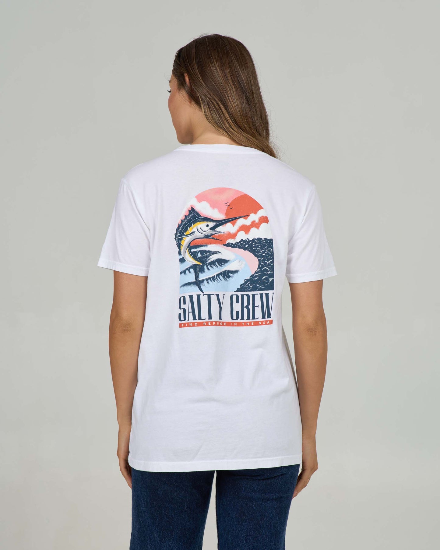 Marlin Paradise Boyfriend Tee - White | Salty Crew Australia