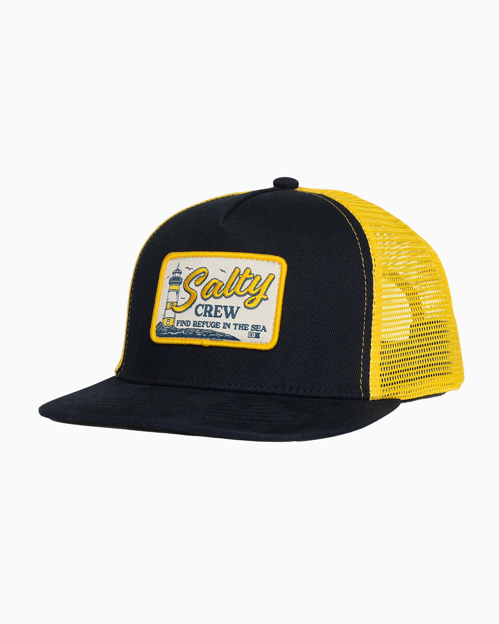 Ashore Boys Trucker Cap - Navy Gold | Salty Crew Australia