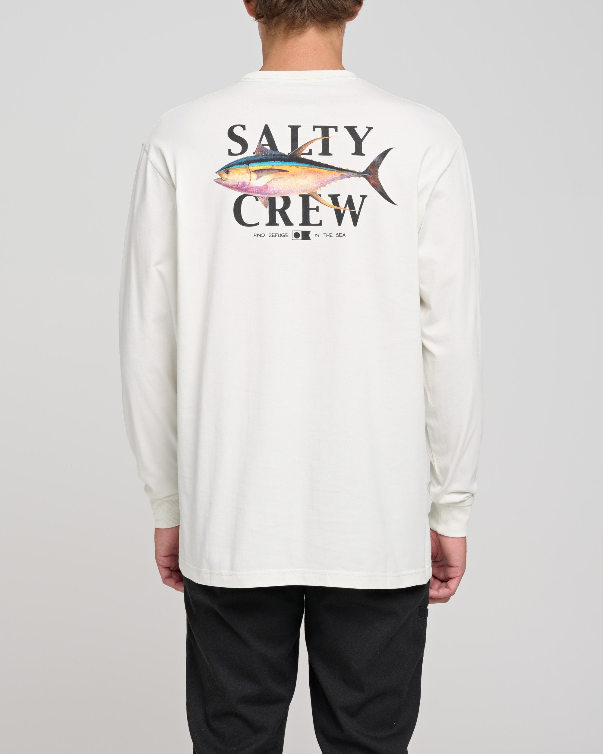Yellowfin Standard LS Tee - Bone | Salty Crew Australia
