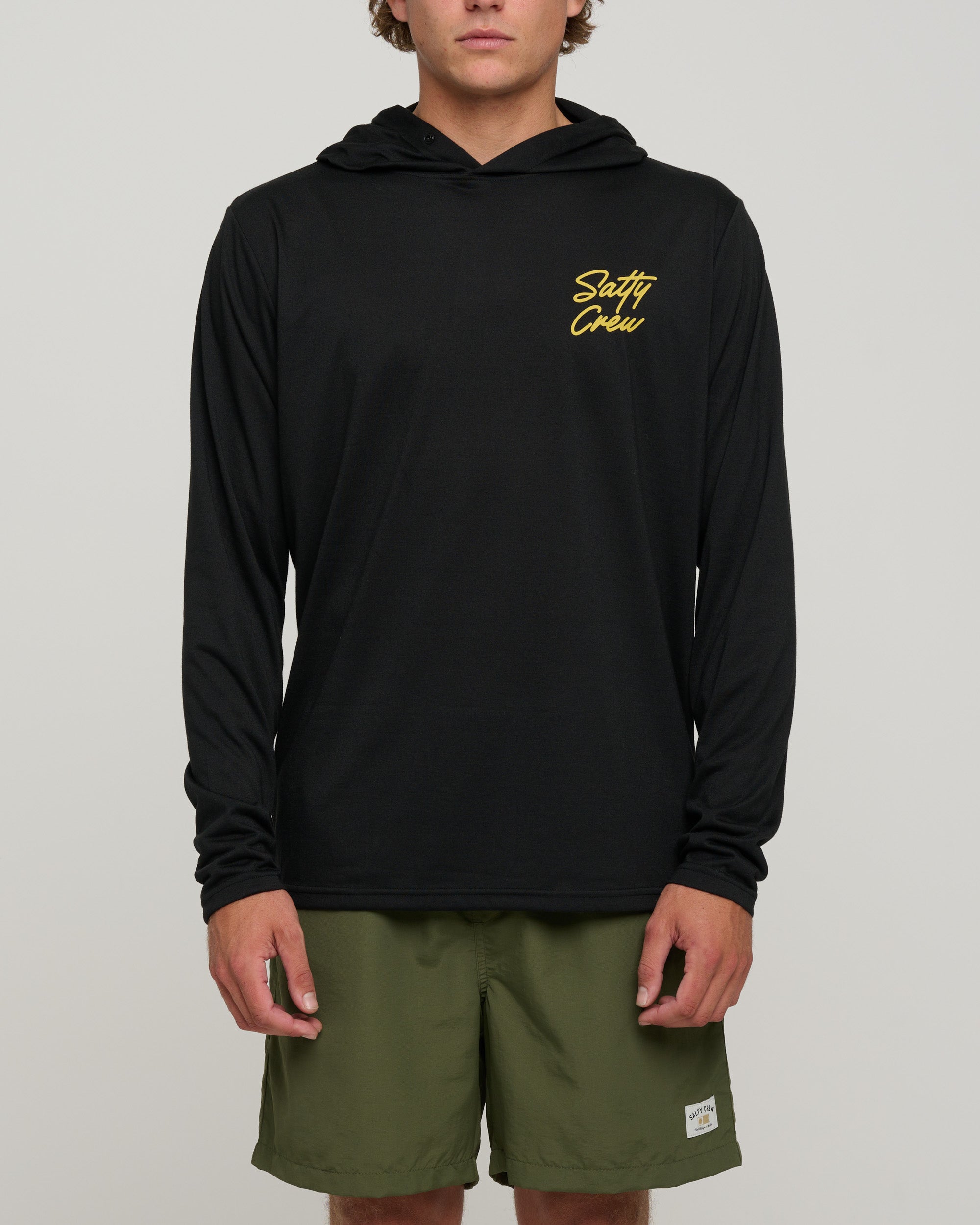 Snapper Hood Sunshirt - Black | Salty Crew Australia