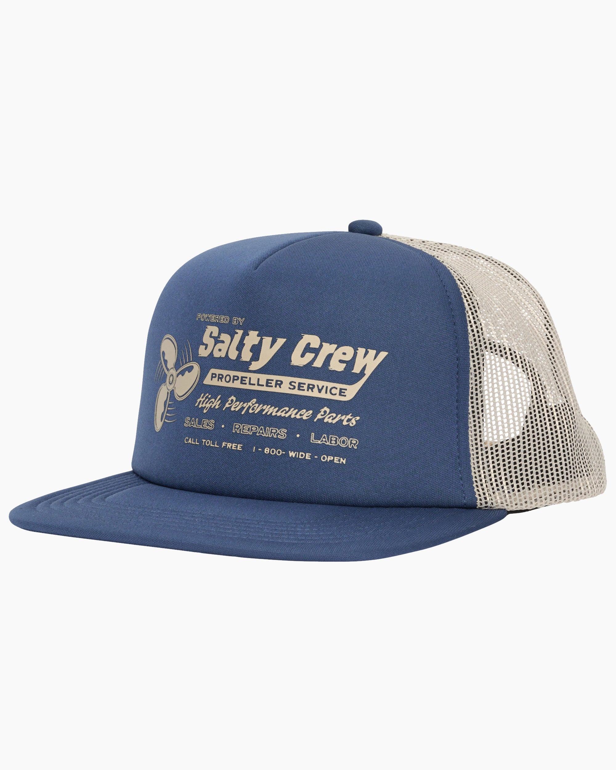 Props 5 Panel Trucker Cap - Channel Blue | Salty Crew Australia