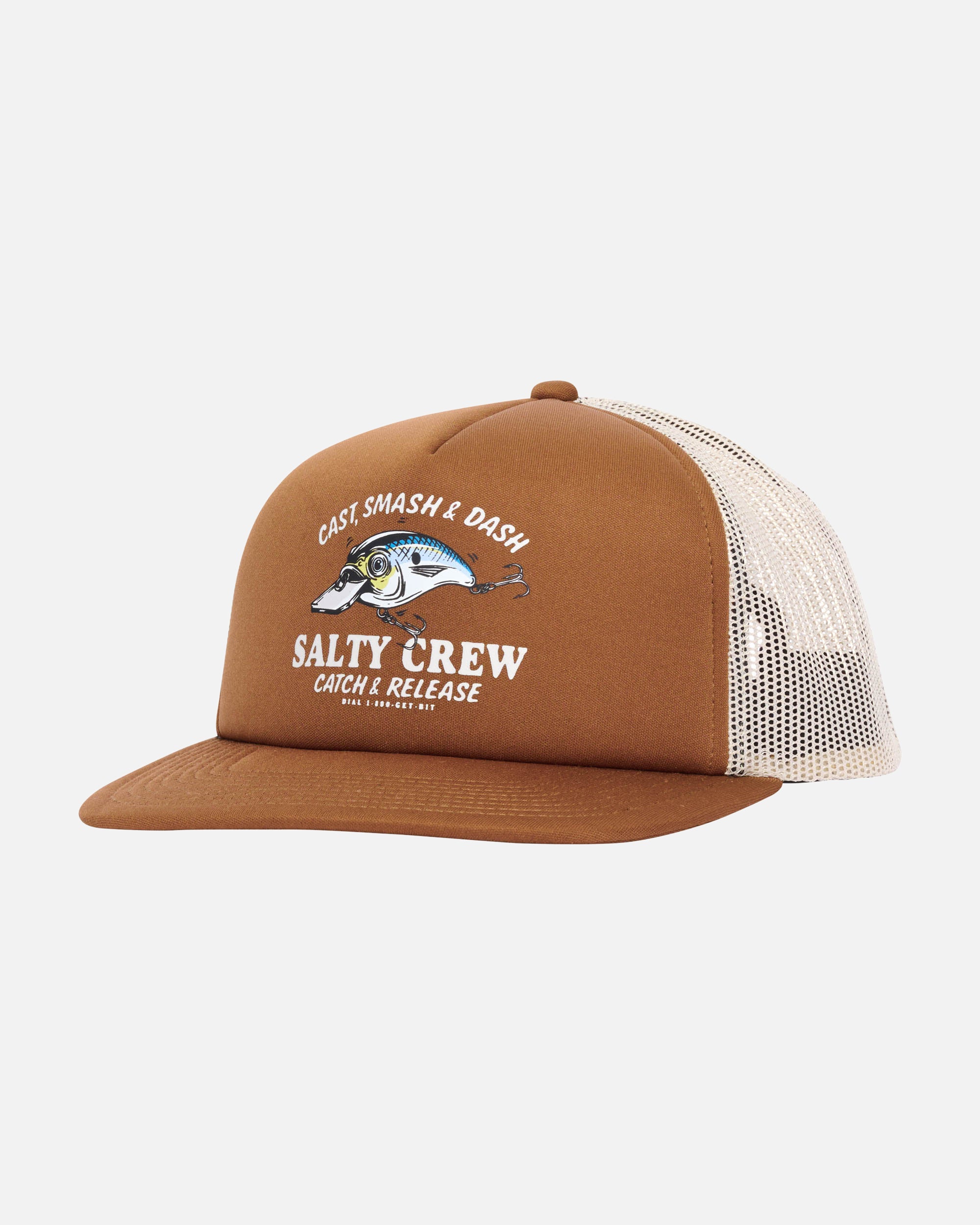 Cast Life 5 Panel Trucker Cap - Friar Brown | Salty Crew Australia