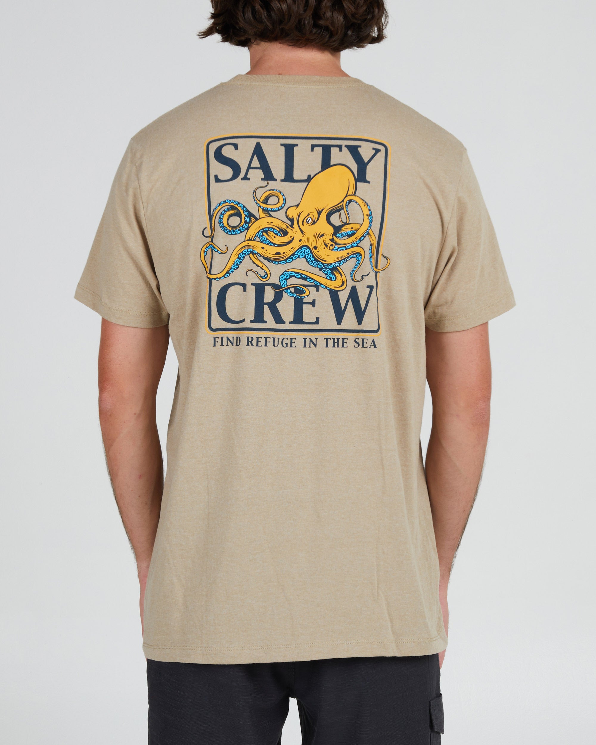 INK SLINGER STANDARD S/S TEE - Khaki Heather | Salty Crew Australia
