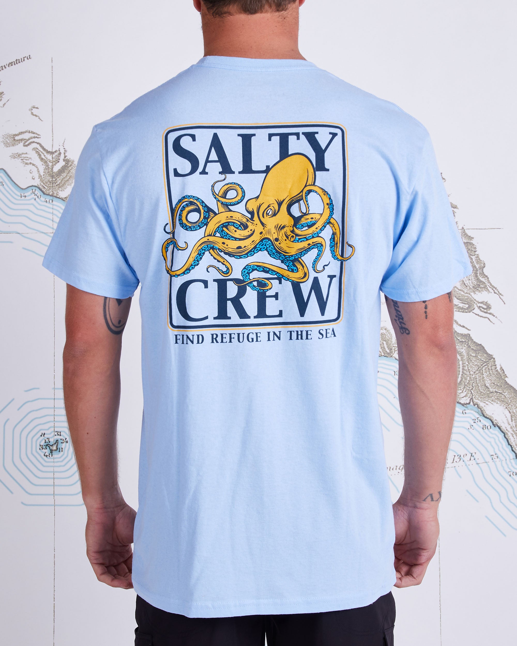 INK SLINGER STANDARD S/S TEE - Light Blue | Salty Crew Australia
