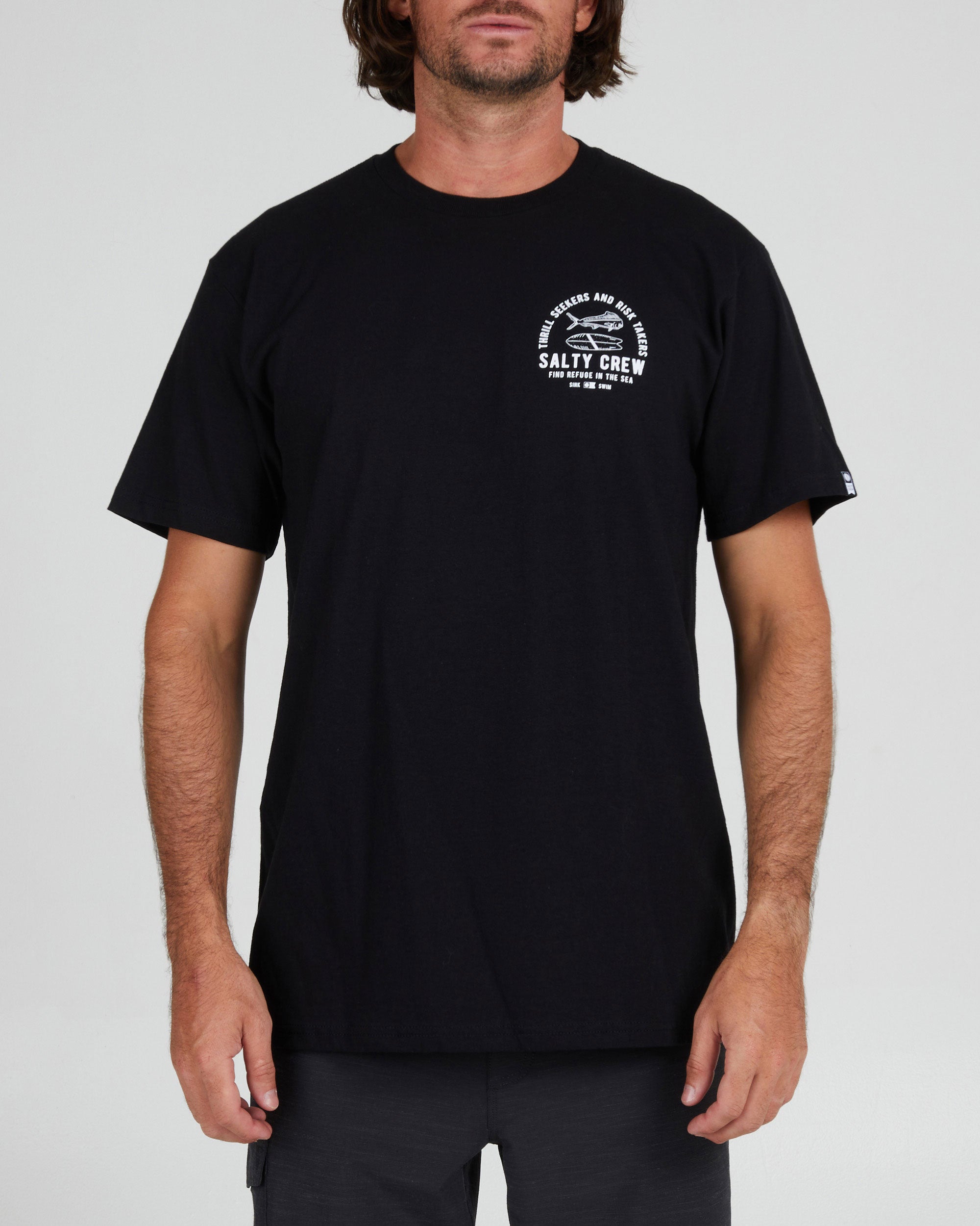 LATERAL LINE STANDARD S/S TEE - BLACK | Salty Crew Australia