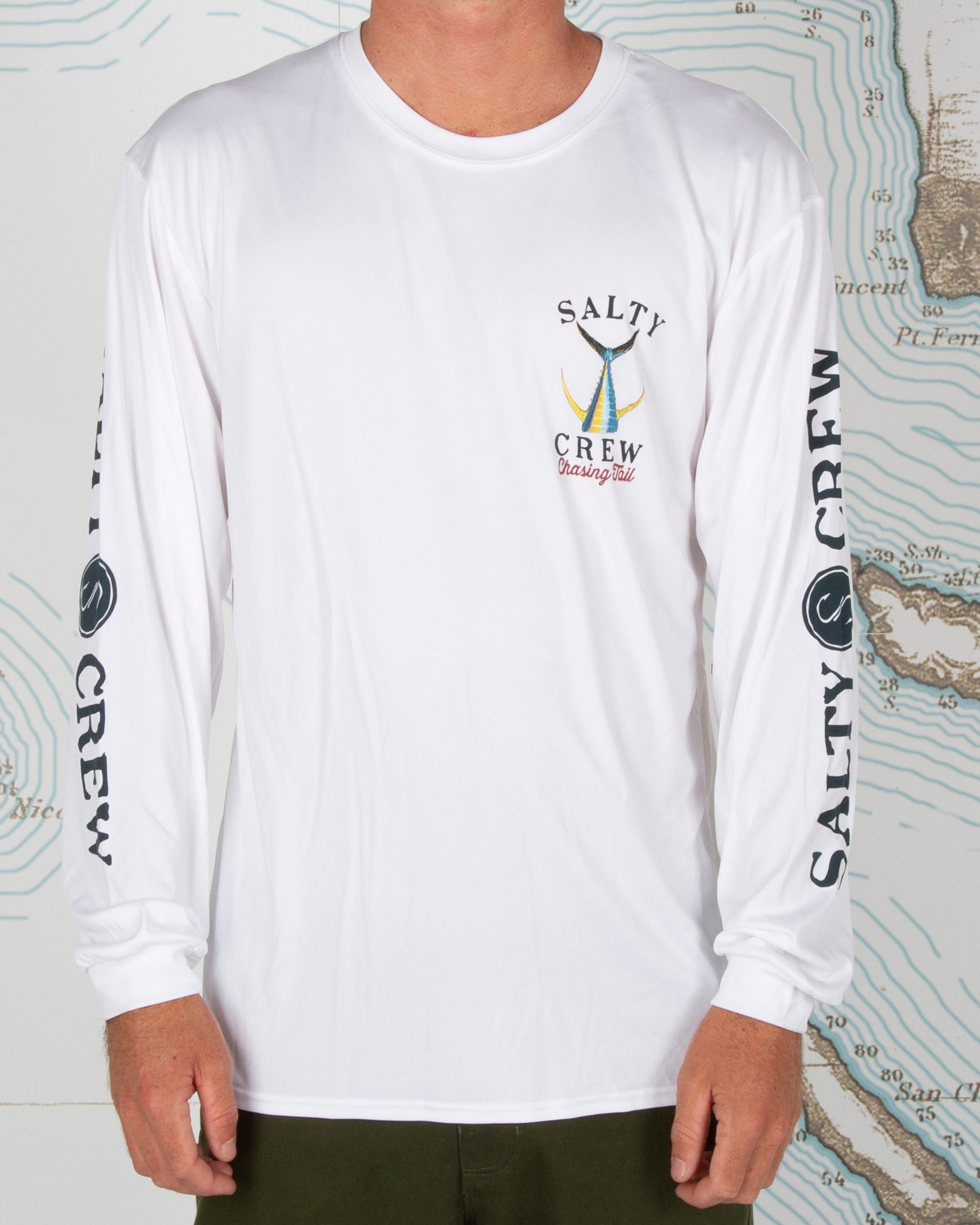 Tailed Long Sleeve Sunshirt - White | Salty Crew Australia