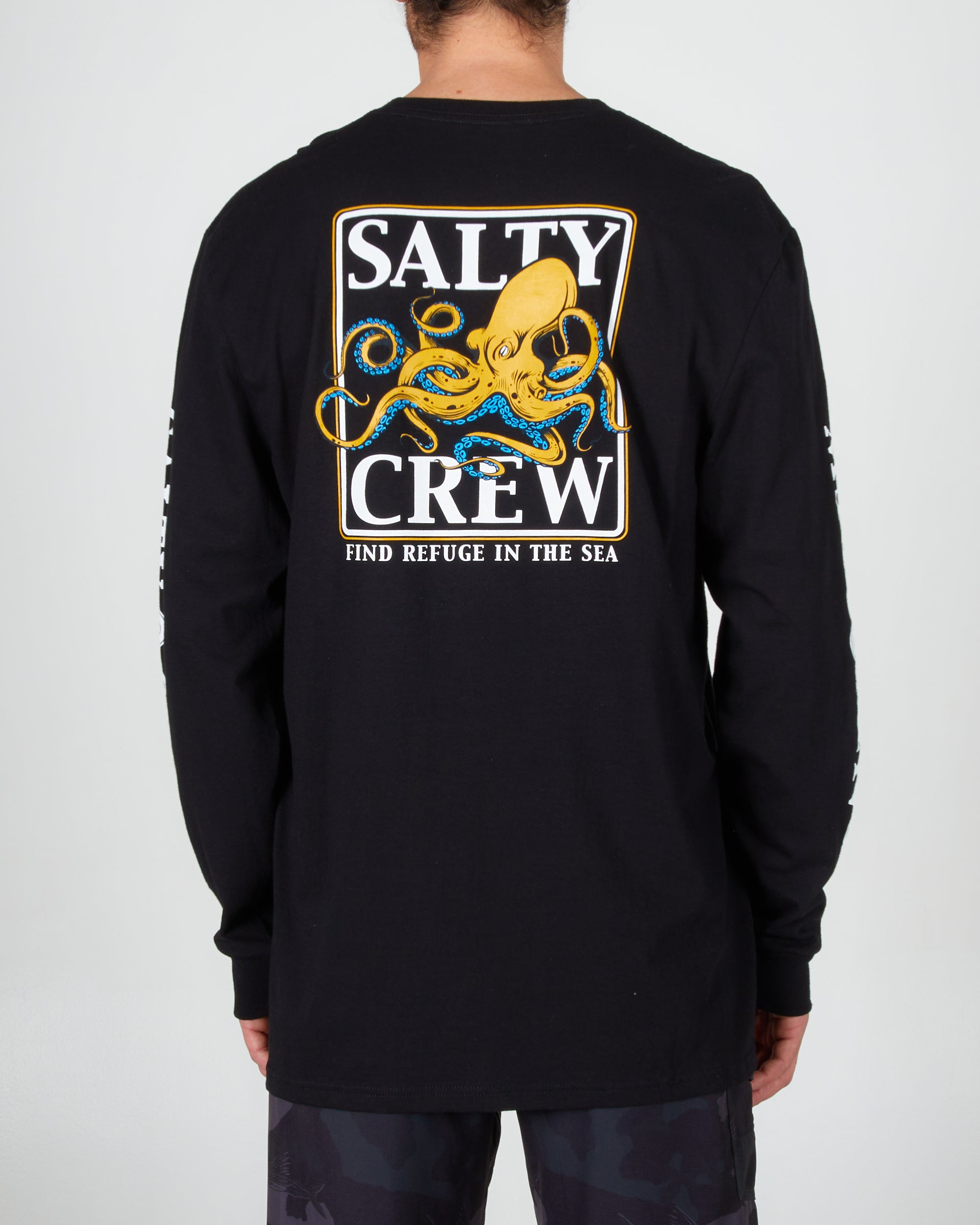 INK SLINGER STANDARD L/S TEE - Black | Salty Crew Australia