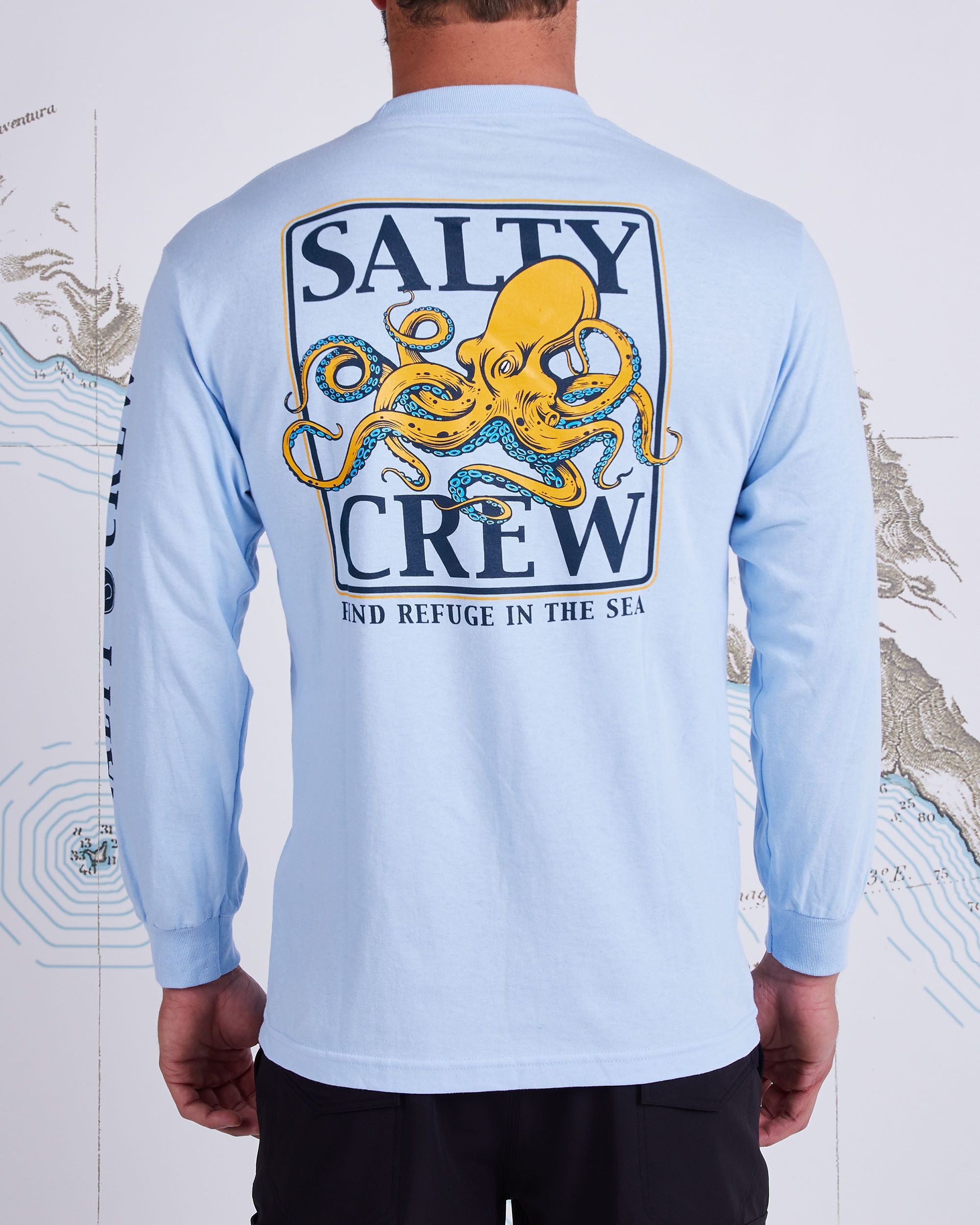 INK SLINGER STANDARD L/S TEE - Light Blue | Salty Crew Australia