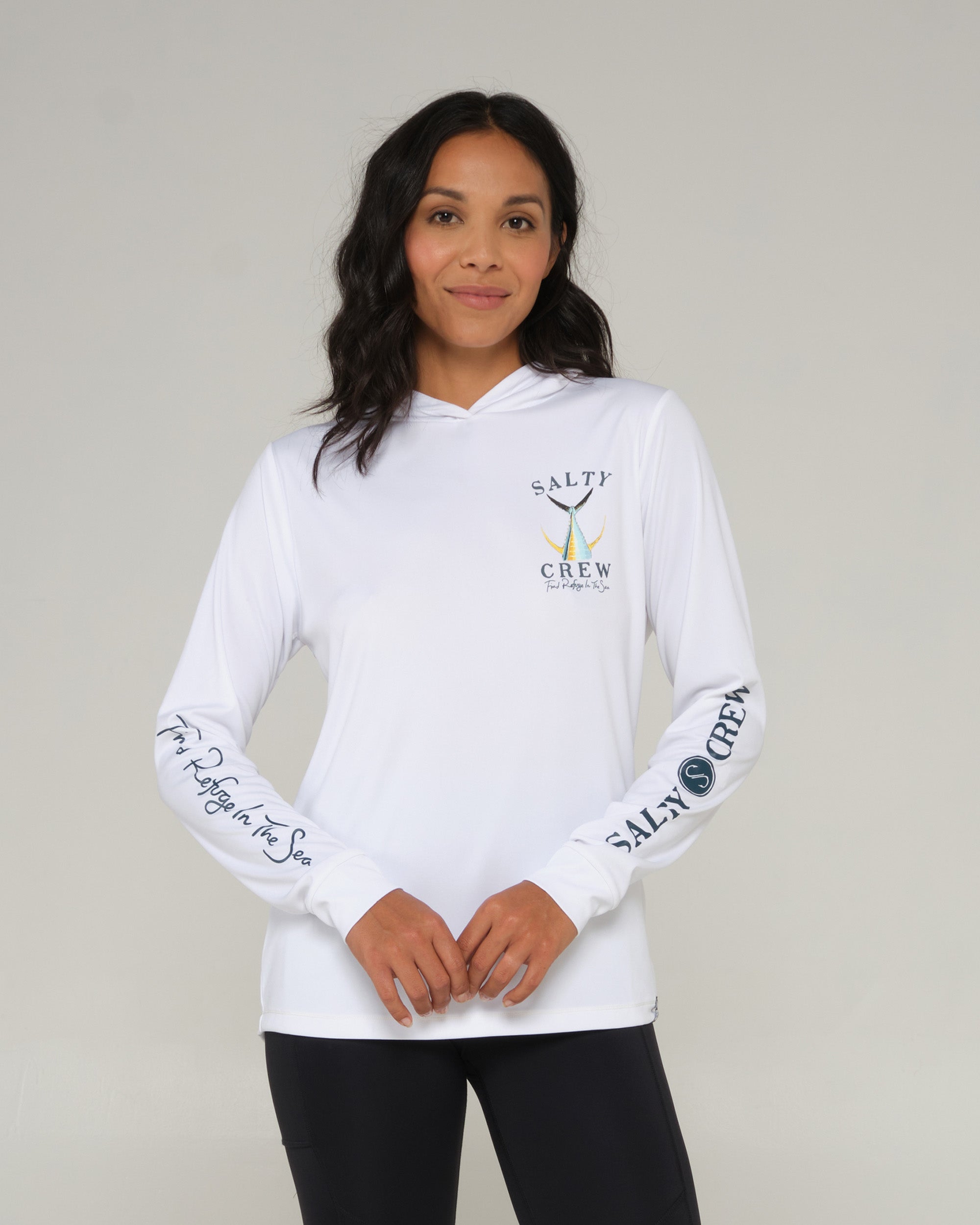 TAILED HOODED SUN SHIRT - White | Salty Crew Australia