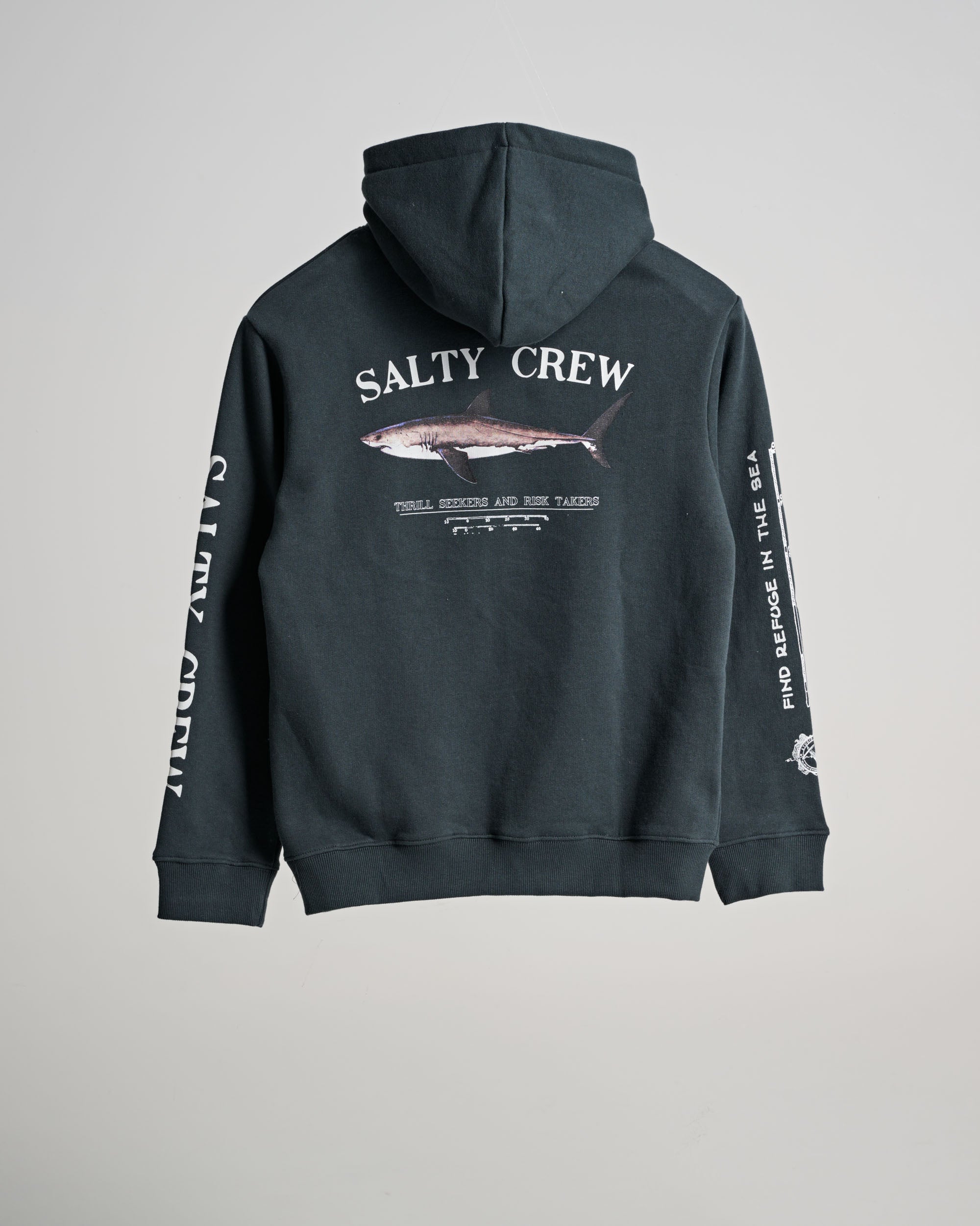 Bruce Boys Hood Fleece - Coal | Salty Crew Australia