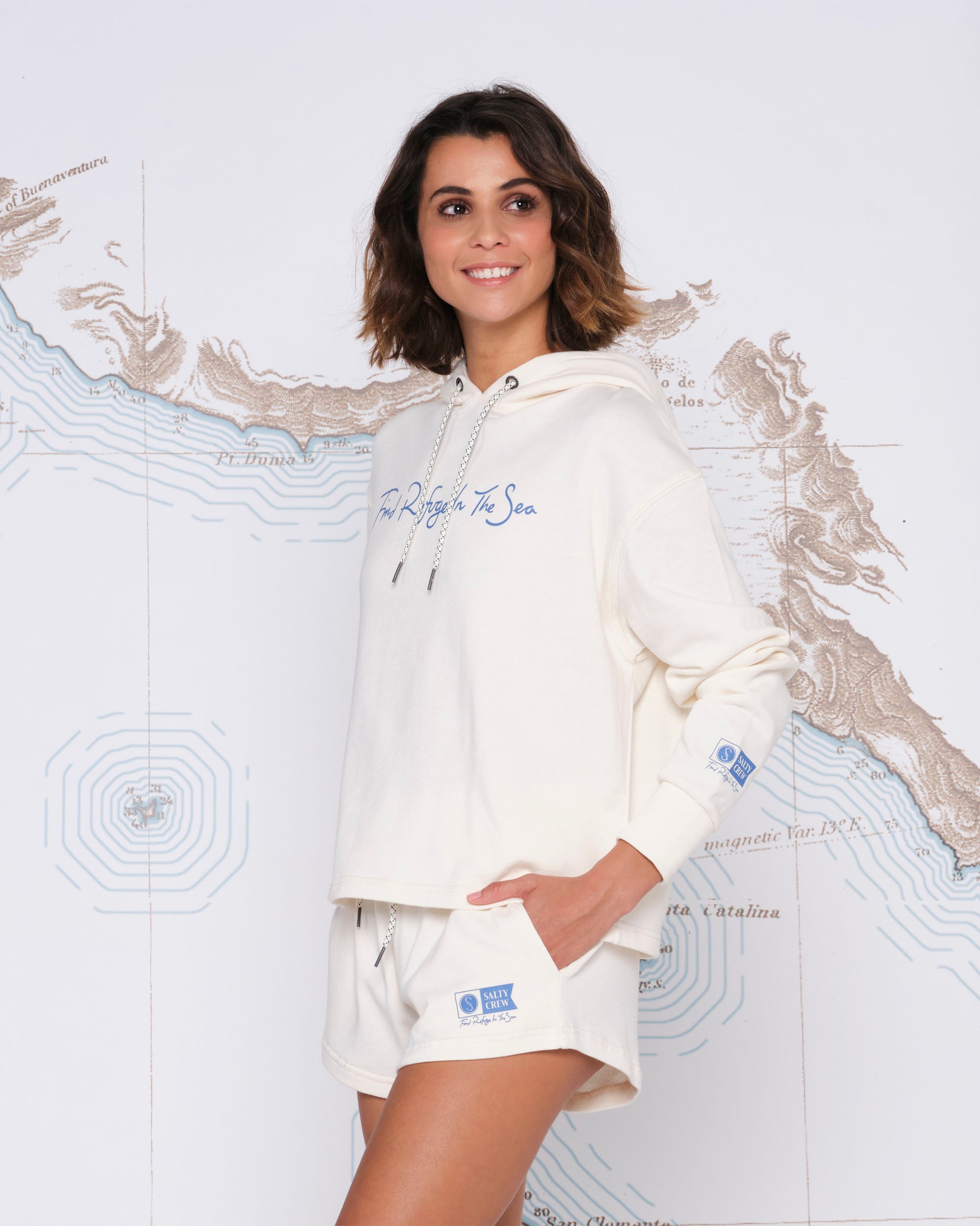 SAND SET CROP HOODY - Bone | Salty Crew Australia