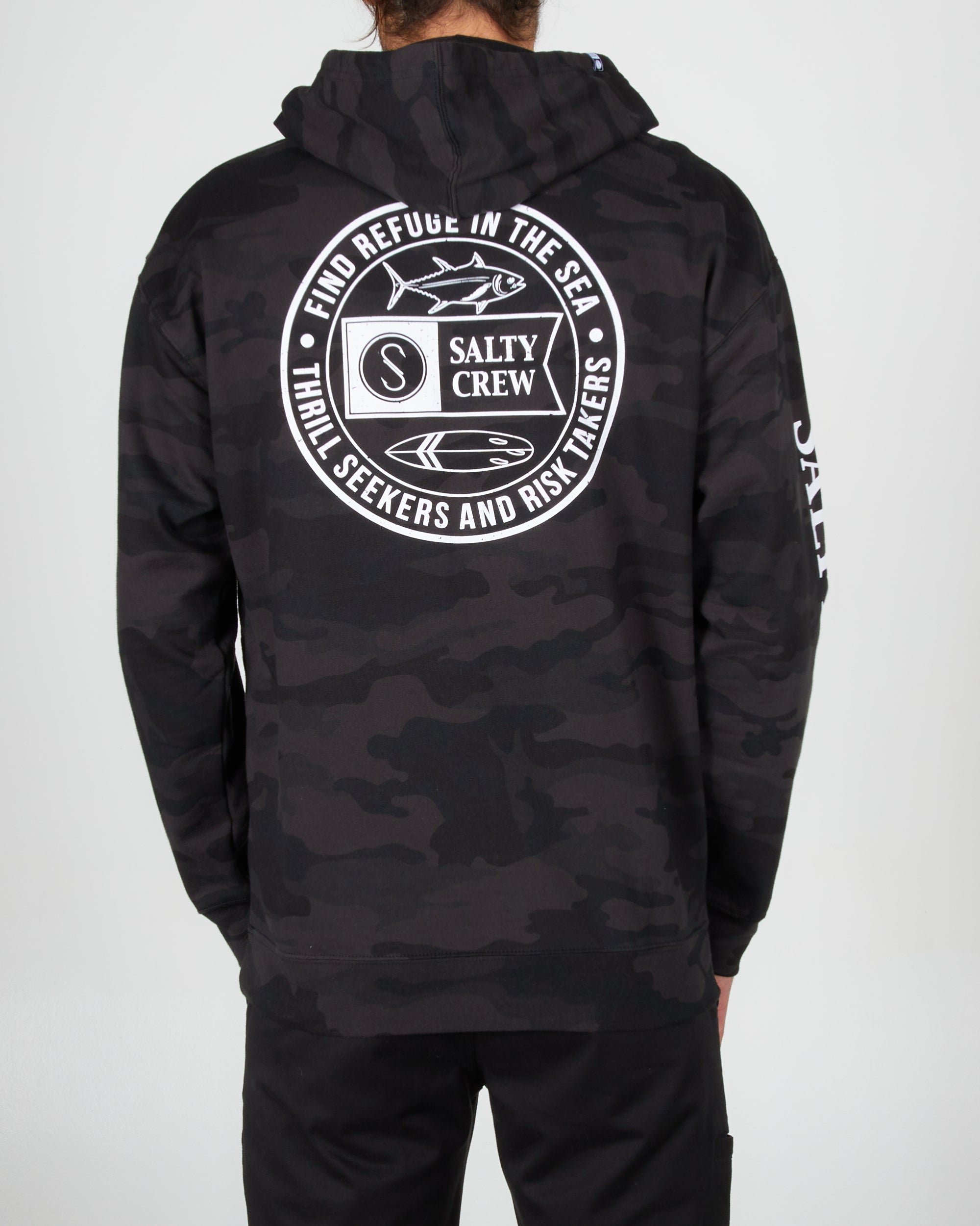 LEGENDS HOOD FLEECE - BLACK CAMO | Salty Crew Australia
