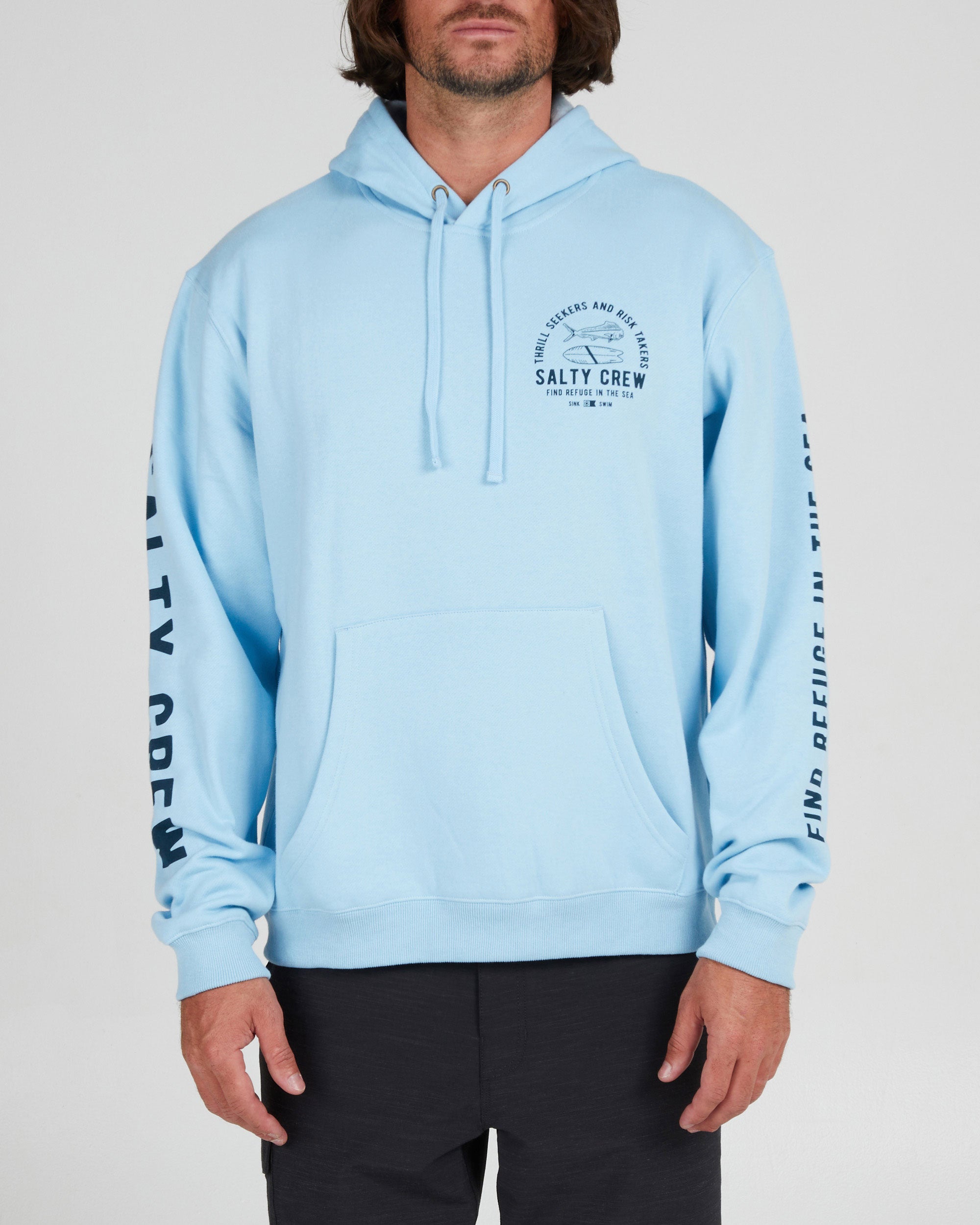 LATERAL LINE HOODED FLEECE - Blue | Salty Crew Australia