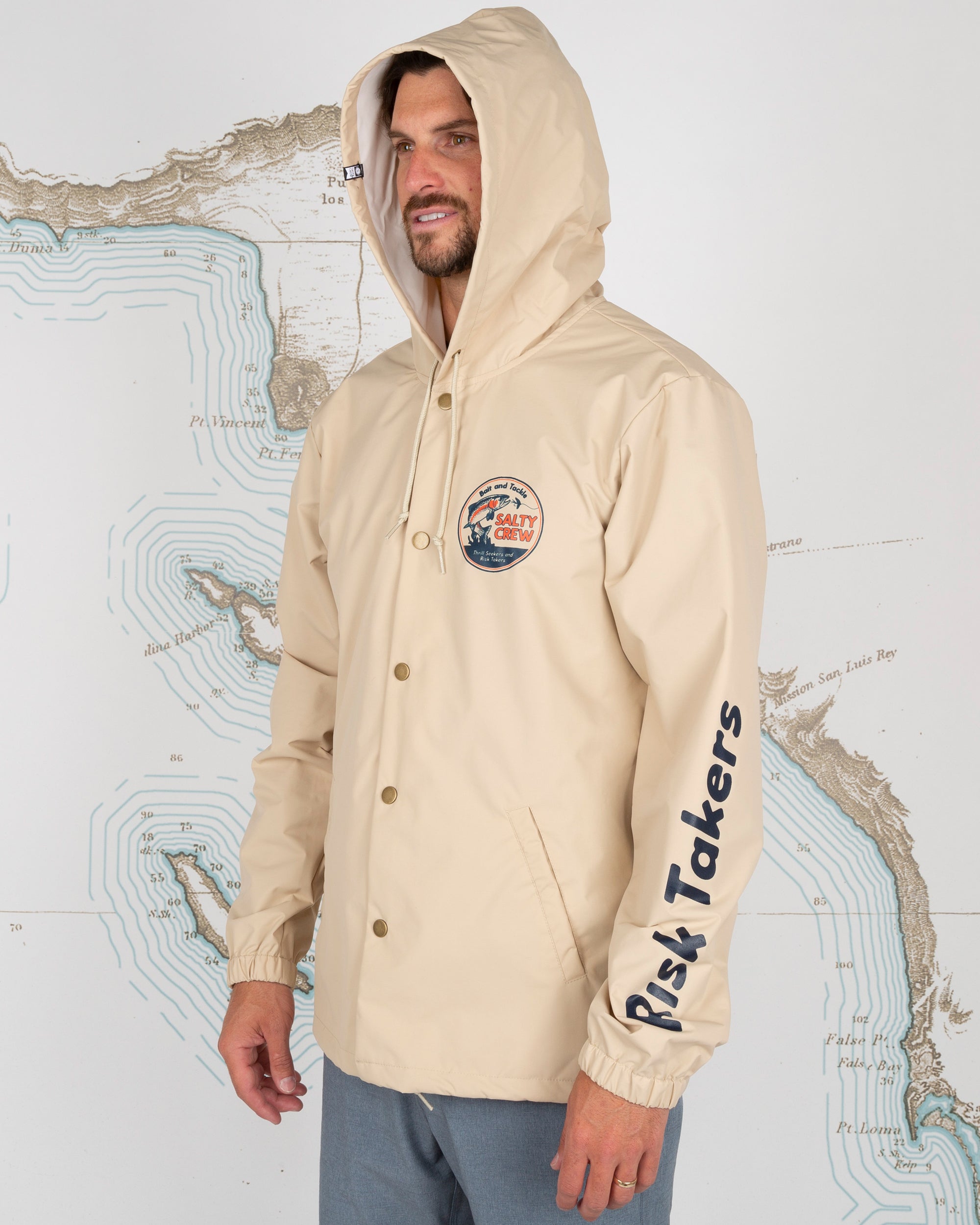 FLY GUY SNAP JACKET - Cream | Salty Crew Australia