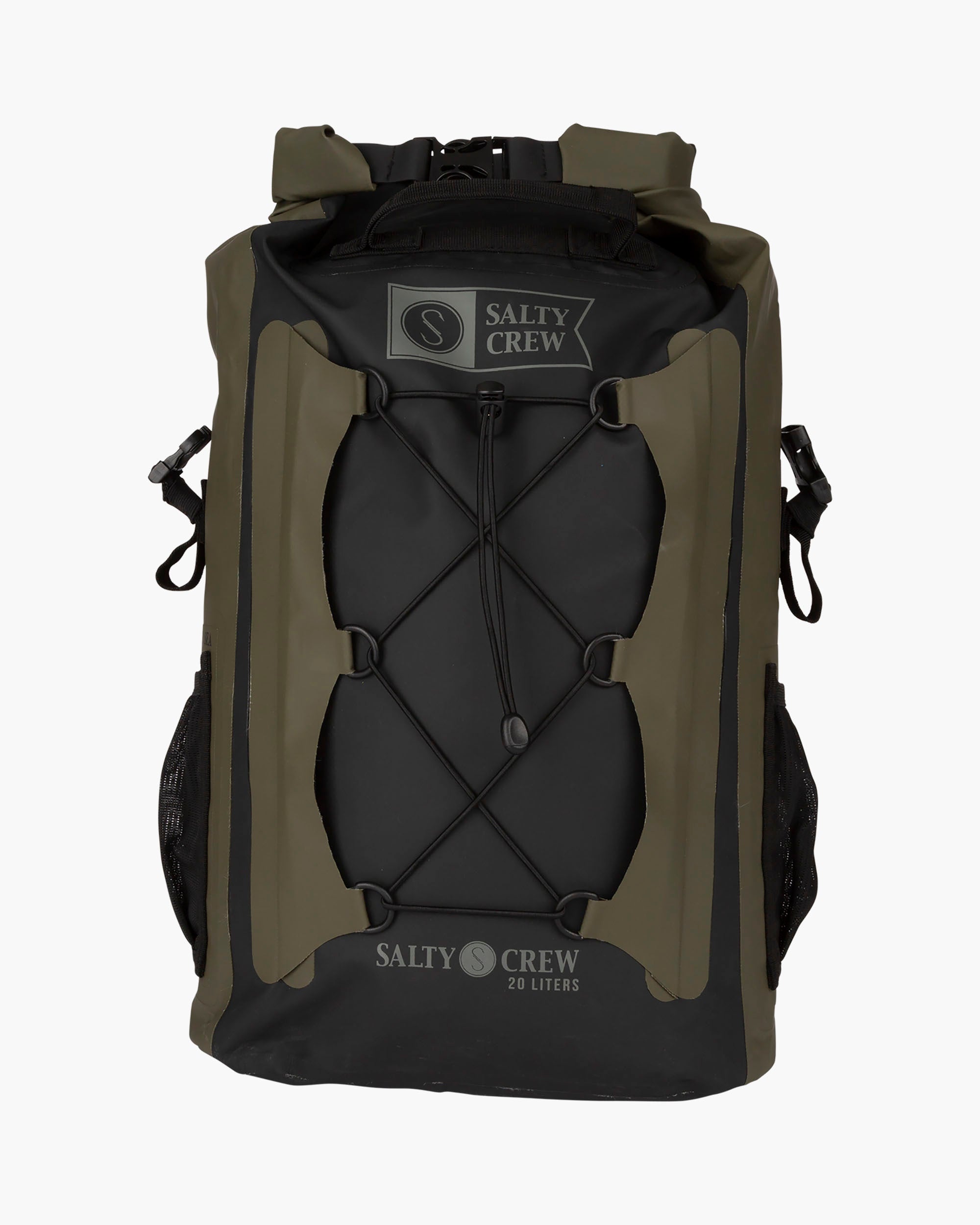 VOYAGER ROLL TOP BACKPACK - Black/Military | Salty Crew Australia