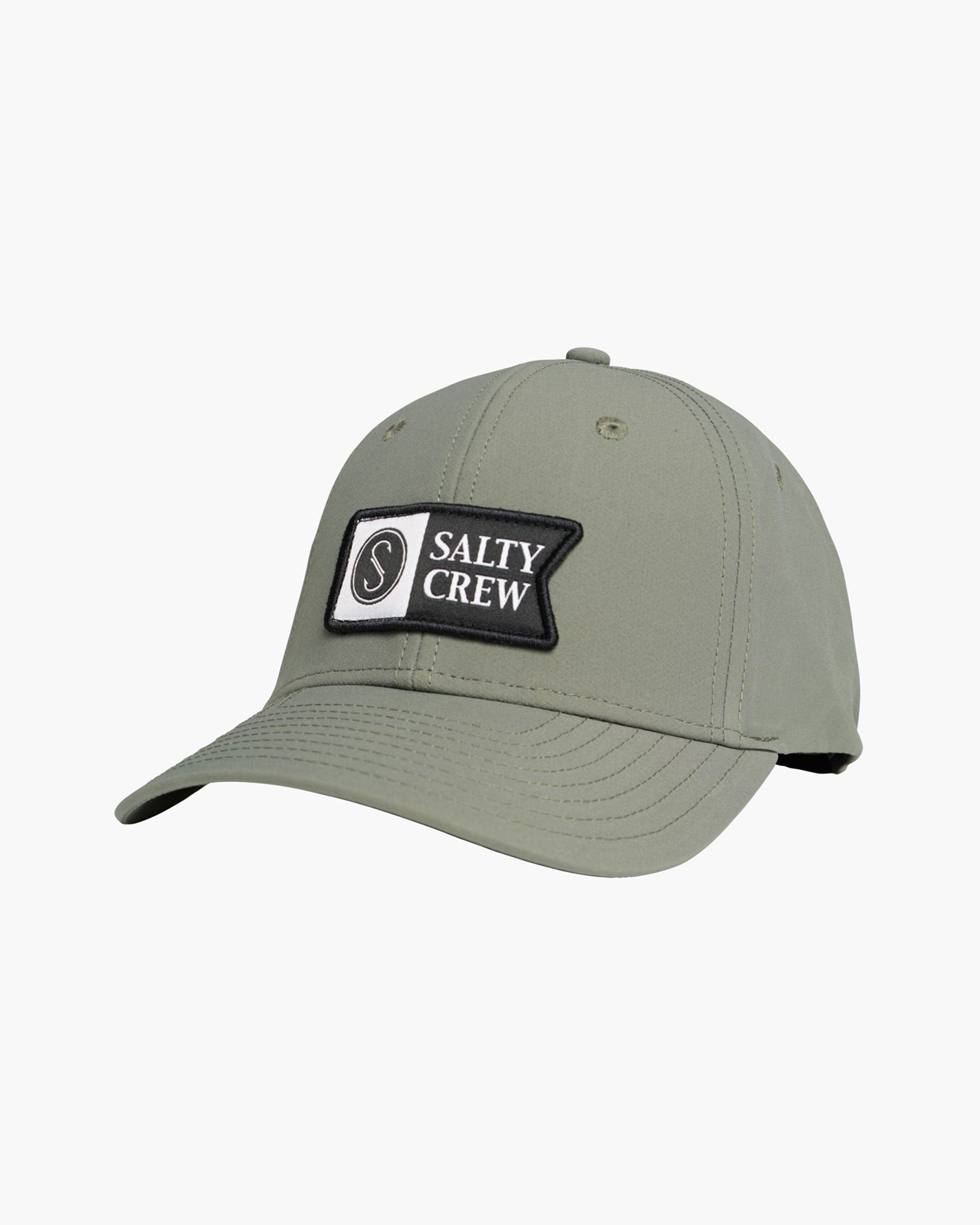 Alpha Flag Elastic 6 Panel Cap - Light Military | Salty Crew Australia