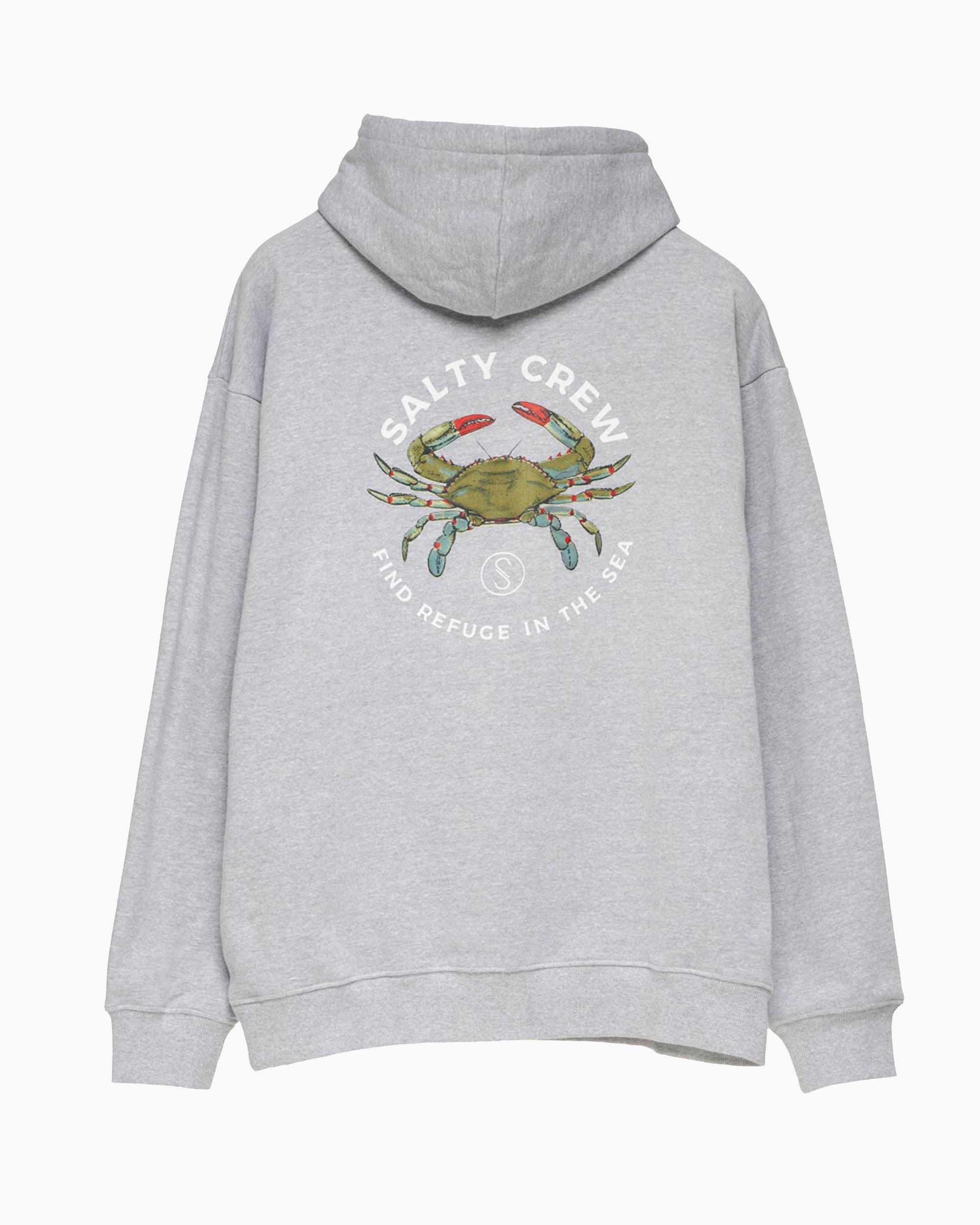 Crabber Fleece Hood - Athletic Heather | Salty Crew Australia