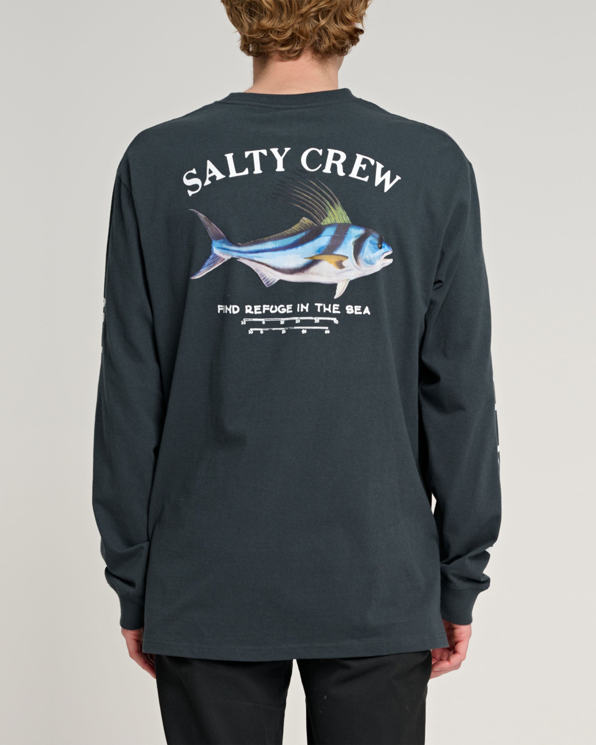 Rooster Standard LS Tee - Coal | Salty Crew Australia